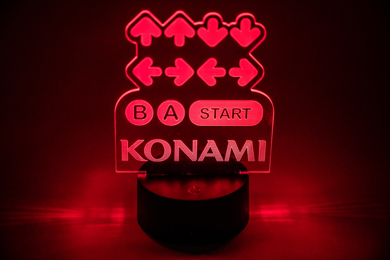 Konami Code - Acrylic LED Light - Retro Gaming Gift